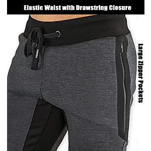 MAGCOMSEN Mens Capri Joggers with Zipper Pockets 3/4 Sweatpants Knee Length Shorts Running Shorts Training Shorts Capri Shorts Workout Pant for Men