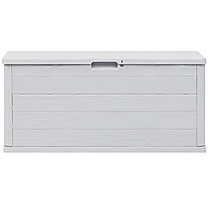 (Priority Delivery)Garden Storage Box,74 gal,Lockable,Outdoor Bin for Gardening Tools,Seat Cushions,and Other Accessories,Store Items on Deck,Patio,Backyard,Light Gray
