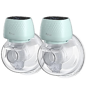 Paruu R12 Wearable Breast Pump Hands-Free, 323mmHg Strong Suction, Electric Portable Breast Pump with 3 Modes & 9 Levels, Rechargeable & Smart Display, 19/22/25mm Flange, 2 Pack