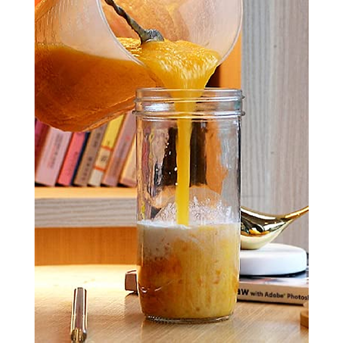 Yirilan Glass Cups - 4 Pack 24oz Mason Jar Drinking Glasses with Lids and Straws,Reusable Boba Cups,Iced Coffee Cup/Tumbler, smoothie cup