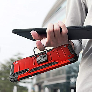 IDYStar Galaxy A50 Case with Screen Protector, Galaxy A30S Case, Shockproof Drop Test Cover with Car Mount Kickstand Lightweight Protective Cover for Samsung Galaxy A50/A30S/A50S, Red