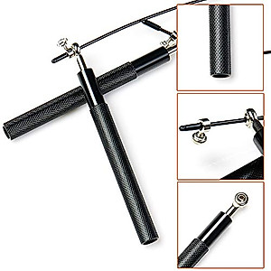 Speed Skipping Rope Adjustable Jumping Rope with Aluminium Alloy Handle and Ball Bearing Tangle-Free Exercise Rope for Home Exercise & Slim Body , Cross Fit Training, Fitness, Exercis Ideal for Aerobic Exercise