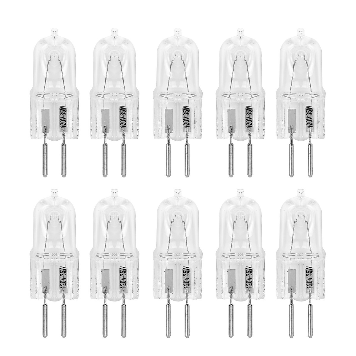 10 Pack Clear Dimmable T4 Q35/GY6.35/CL/120V GY6.35 JCD 35 Watt 35W 120 Volt Halogen Light Bulb Electric Wax Melter Plug Oil Warmer Aroma Tart Lighting Kitchen Bathroom Mirror Fixture gy6.35