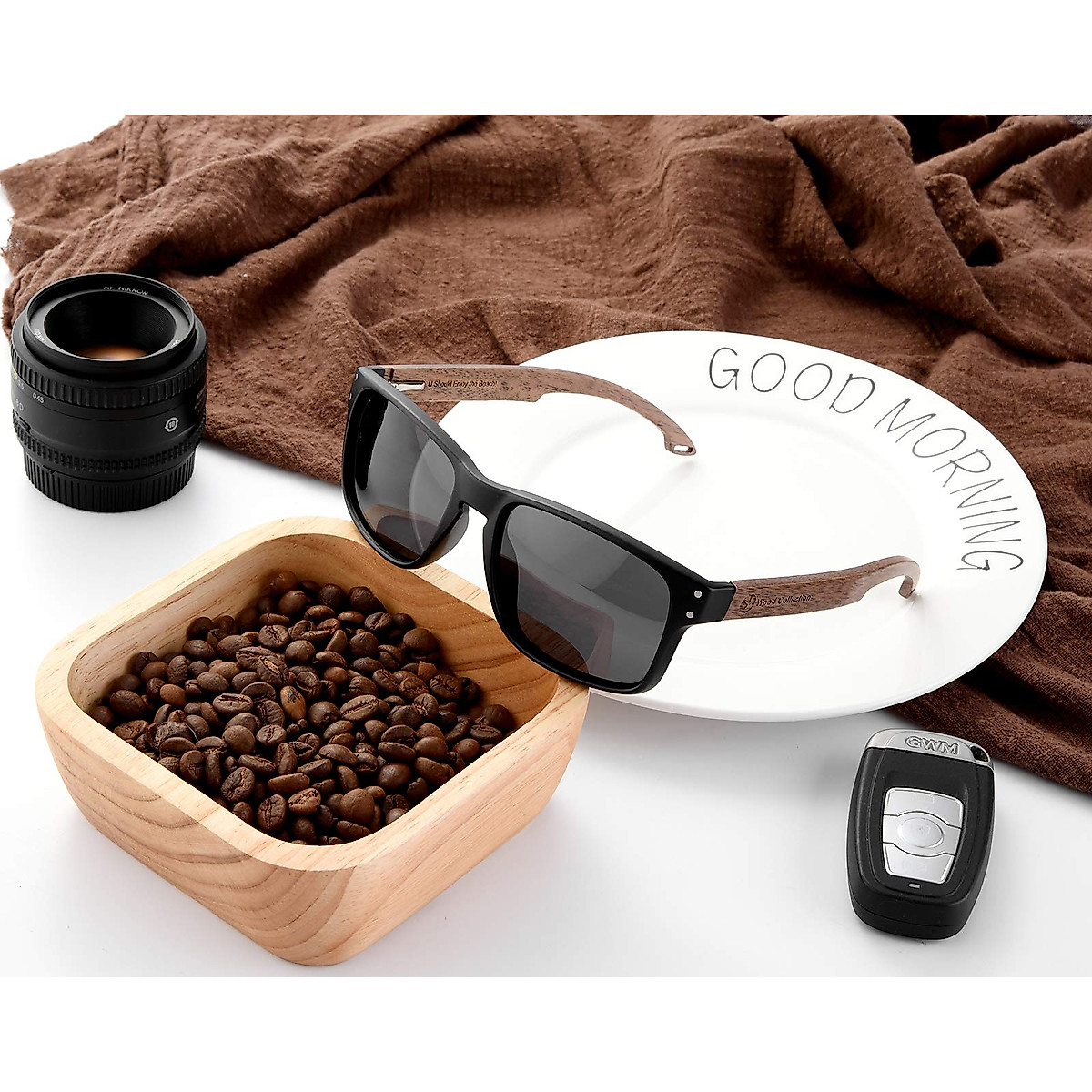 SKADINO Polarized Men's Sunglasses, Wood Sunglasses for Men and Women - 100% UVA/UVB Ray Protection for Driving Fishing Outdoor Sport Glasses