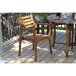 Outdoor Interiors Stacking Chairs, Brown, Set of 4