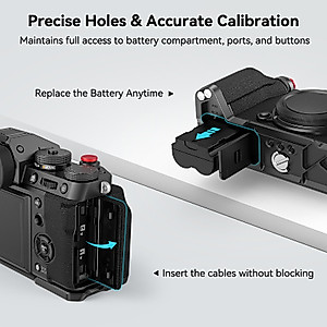 SmallRig X-T5 L-Shape Grip for FUJIFILM X-T5 Camera, Built-in Quick Release Plate for Arca, 1/4"-20 Holes, Ergonomic Silicone Handgrip, Shutter Button (Black) - 4260