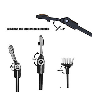 Fzone New Aluminum Magnesium Alloy Scraper Cleaner, Clean Brush with 10 Stainless Steel Blade for Aquarium Fish Plant Reef Tank Glass Cleaning Rotatable Head Extended to 26inch