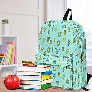 Cactus Plant Backpack Lightweight Backpacks Durable Laptop Backpack Shoulders Bag Hiking Travel Bag Casual Daypack