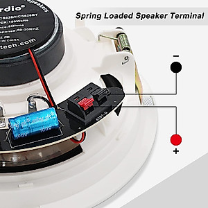 Herdio 6.5" 600 Watts Bluetooth Ceiling Speakers Wireless Home Recessed Speaker System Perfect for Indoor,Kitchen,Home Theater,Bedroom,Office,Covered Patio（4 Speakers）