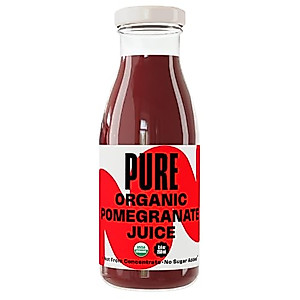 Pure Pomegranate Juice, 8.4 Ounce Bottle (Pack of 12), Cold Pressed Organic Juice, Non-GMO, No Sugar Added, Not from Concentrate, Gluten Free, Kosher Certified, Preservative Free