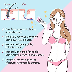 AZAZ Namyaa Hair Removing Cream for Intimate Skin with After Wax Soothing Serum with Vitamin C, White, 60 g