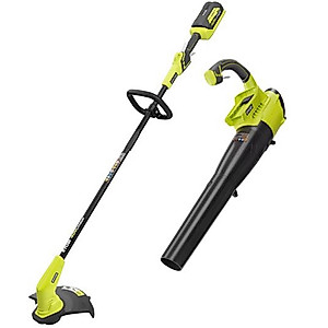 Ryobi 40V Cordless Battery Attachment Capable String Trimmer and Leaf Blower Combo Kit (2-Tools) w/ 4.0 Ah Battery & Charger