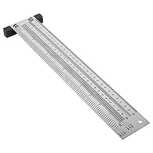 Ultra Precision Marking T-Rule Hole Ruler Stainless Scribing Mark Carpenter Line Gauge Carpenter Measuring Tool(12 inches)
