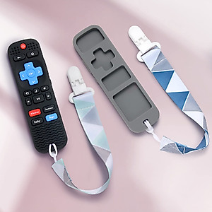 Eascrozn Baby Teething Toys Set of 2, Remote Control Shape Teethers for Babies 6-12 Months Chew Toys, BPA Free, Soft Silicone Teether Sensory Exporation and Teething Relief Baby Toys