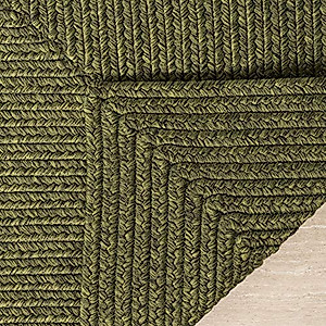 SAFAVIEH Braided Collection 2'6" x 4' Green BRD315A Handmade Country Cottage Reversible Accent Rug