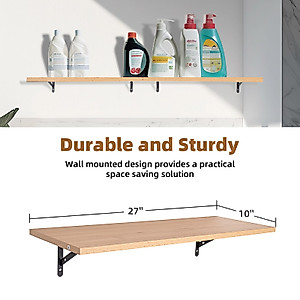 Display Riser Washer Dryer Countertop, Laundry Room Countertop with Storage Shelf, Wood Washer and Dryer Countertop, Burlywood