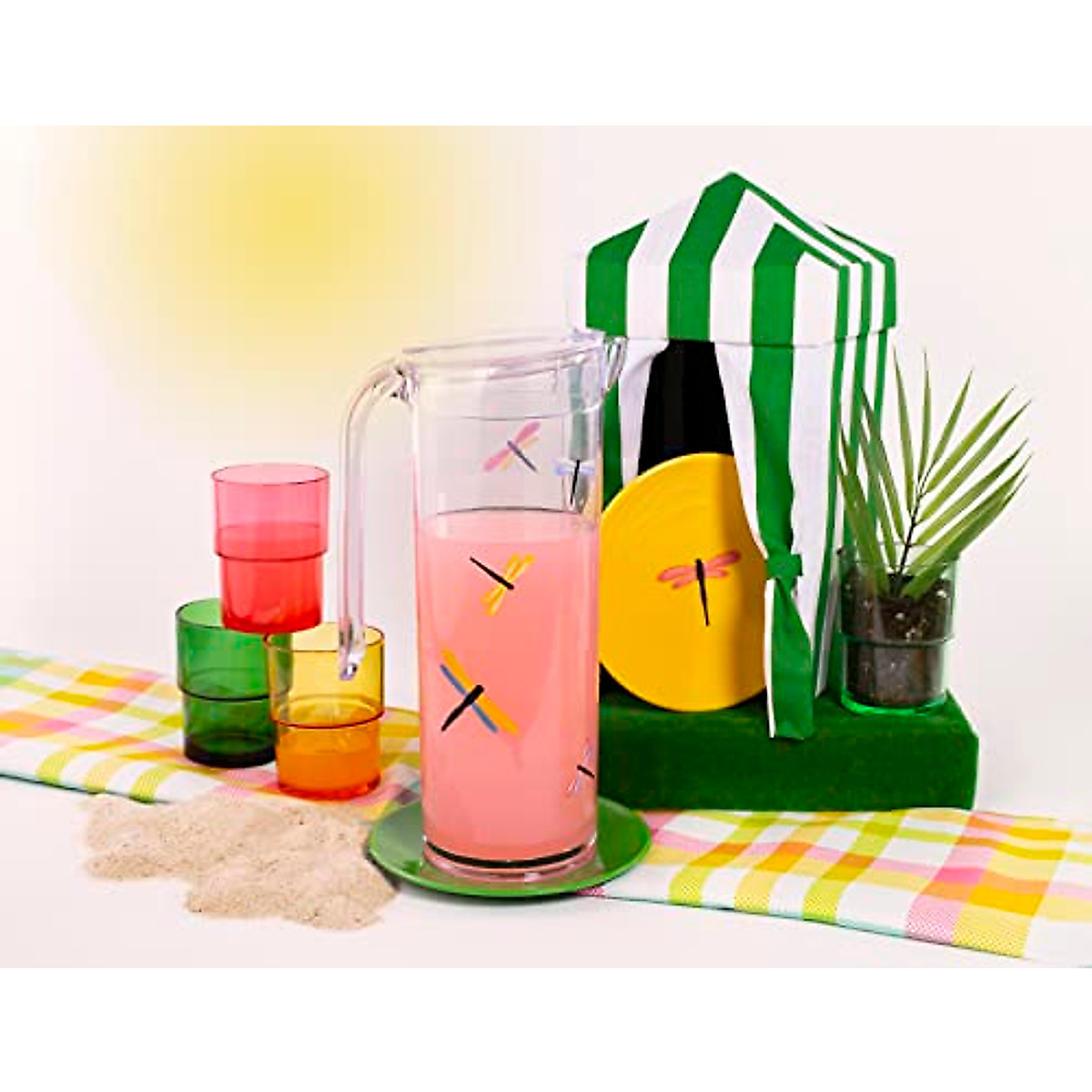 Kate Spade New York Foldable Picnic Blanket, Large Outdoor Blanket Fits Up to 4 Adults, Portable Blanket for Camping or Beach, Garden Plaid