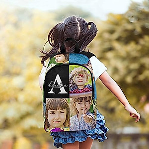 M YESCUSTOM Customized Girls Scoolbag with Name Personalized Picture Kid Backpack Book Bag for Kindergarten Elementary Middle School Back Casual Bookbags for Back to School Travel Picnic