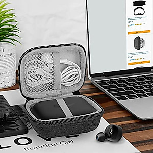 Geekria Shield Headphones Case Compatible with Echo Buds Wireless Bluetooth Earbuds Case, Replacement Hard Shell Travel Carrying Bag with Cable Storage (Grey)