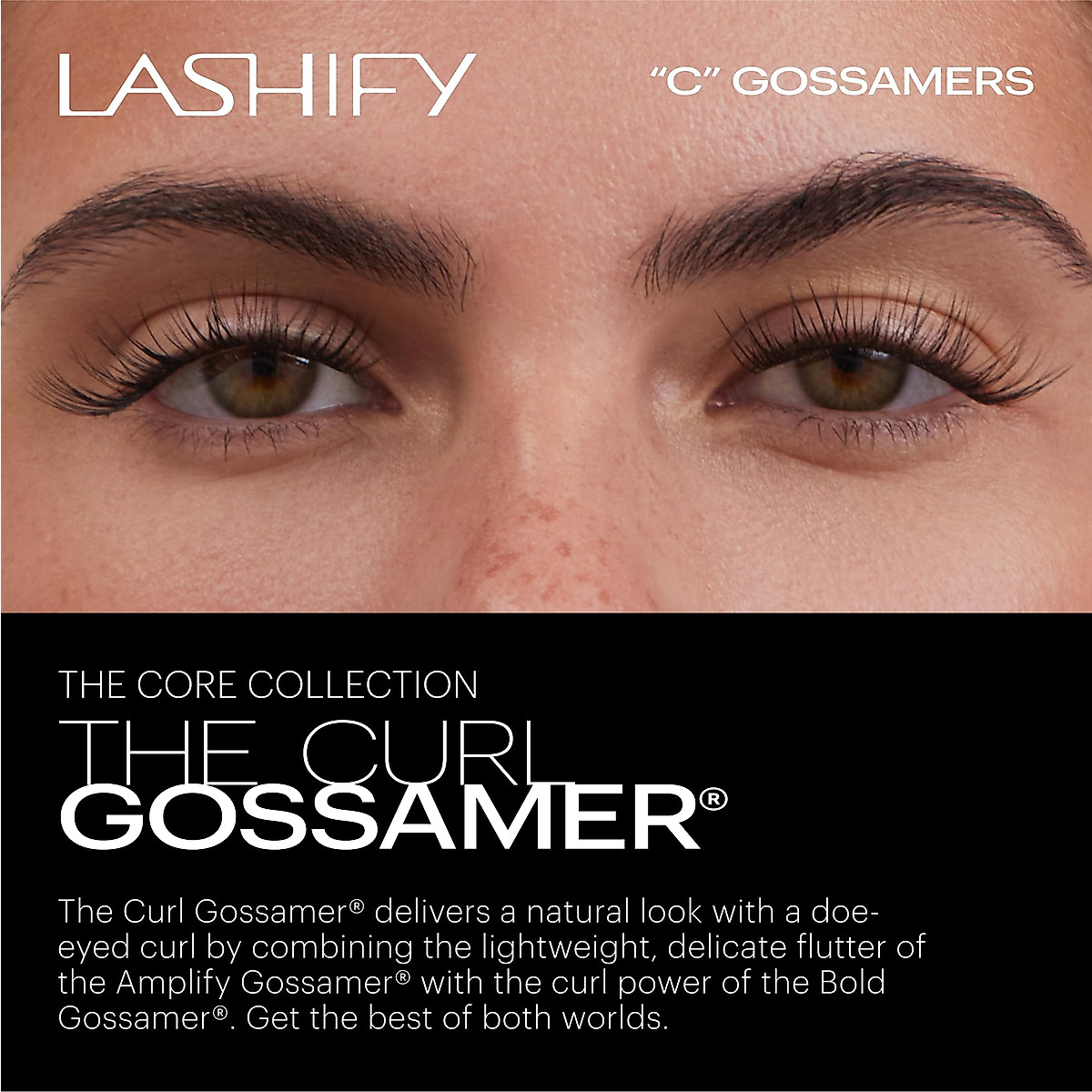 Lashify Curl 12mm Gossamer DIY Eyelash Extensions Refill, Black, Easy False Eyelashes for a Natural Look