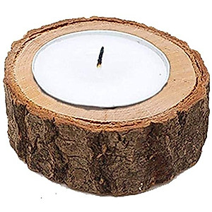 Yikko Tea Light Candle Holders, Personalized Wooden Votive Tealight Holder for Wedding Centerpieces for Table, Halloween |Christmas Party |Valentine's Day |Home Decoration - 12pcs (2.36Wx0.98H)