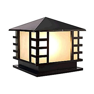 CZLZY Unique Lighthouse Square Design Door Pole Landscape Lamp IP65 Waterproof Gate Column Light Classic Aluminium Die-Casting Pillar Post Lantern American Garden Street Lighting Decorative