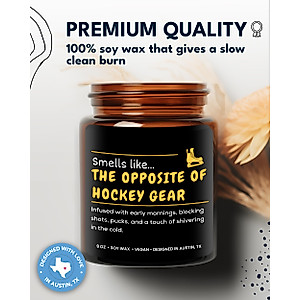 Hockey Candle, Funny Hockey Gifts for Hockey Lovers, Hockey Mom Gifts for Women, Gifts for Hockey Players, Long-Lasting Scent, Gift Ready