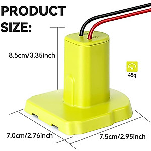 Ecarke for Power Wheels Adaptor for Ryobi 18V One+ P108 P107 P102 Battery Dock Power Connector RC Toy & Car,e-Bike 12 Gauge Robotics （with Wire Terminals）（2 pcs）