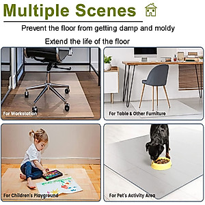 Office Chair Mat for Hardwood Floor，4x8.8ft Thick Transparent Heavy Duty Computer Swivel Chair，HD Transparent Carpet Entrance Hall Bedroom Mat Protect Pad,Transparent 2mm/0.08in