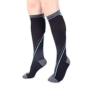 Doc Miller Compression Socks for Running, 20-30mmHg Medical Graduated Compression Socks for Women Men, Nurses, Travel, Pregnancy and Recovery, 1 Pair