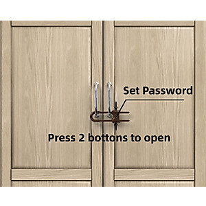 Child Proof Sliding Cabinet Door Code Locks Baby Safety Cupboard Locks Adjustable U Shaped Cabinet Latches for Knob Handle Drawers Closet (4 PCS, Coffee)