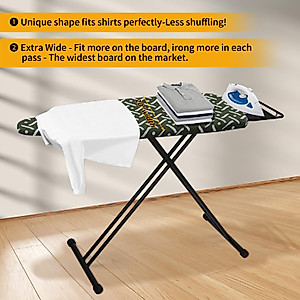 SLIETON Extra Large Ironing Board with Large Hang Rail and Iron Rest in 63" L x 20" W (with Iron Rest)