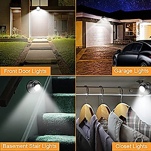 ProGreen 6000K Battery Operated Motion Sensor Light Waterproof Wireless LED Battery Powered Wall Light Auto On/Off 2 Pack Cool White