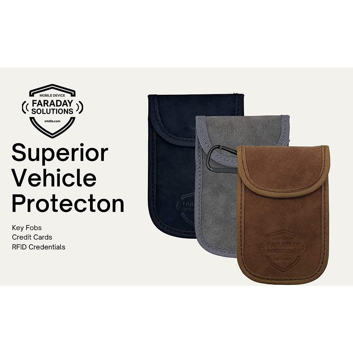 Digital Forensic Evidence Turo Vehicle Rental or Personal Vehicle Anti-Theft Suede Faraday Case with X2 Shielding + Foil Box,Brown