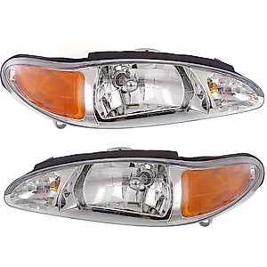 Evan Fischer Driver and Passenger Side Headlight Set of 2 Compatible with 1997-2002 Ford Escort, Fits 1997-1999 Mercury Tracer - FO2502137, FO2503137