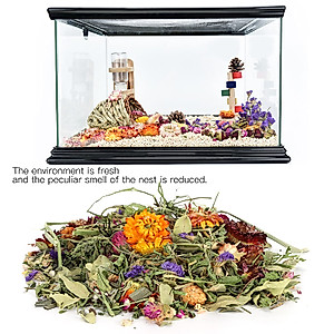 GLOGLOW Small Pet Bedding, Dried Flowers Plants Padding for Squirrels Guinea Pigs Rabbits Chinchillas Hamsters Gerbils(100g) Treats