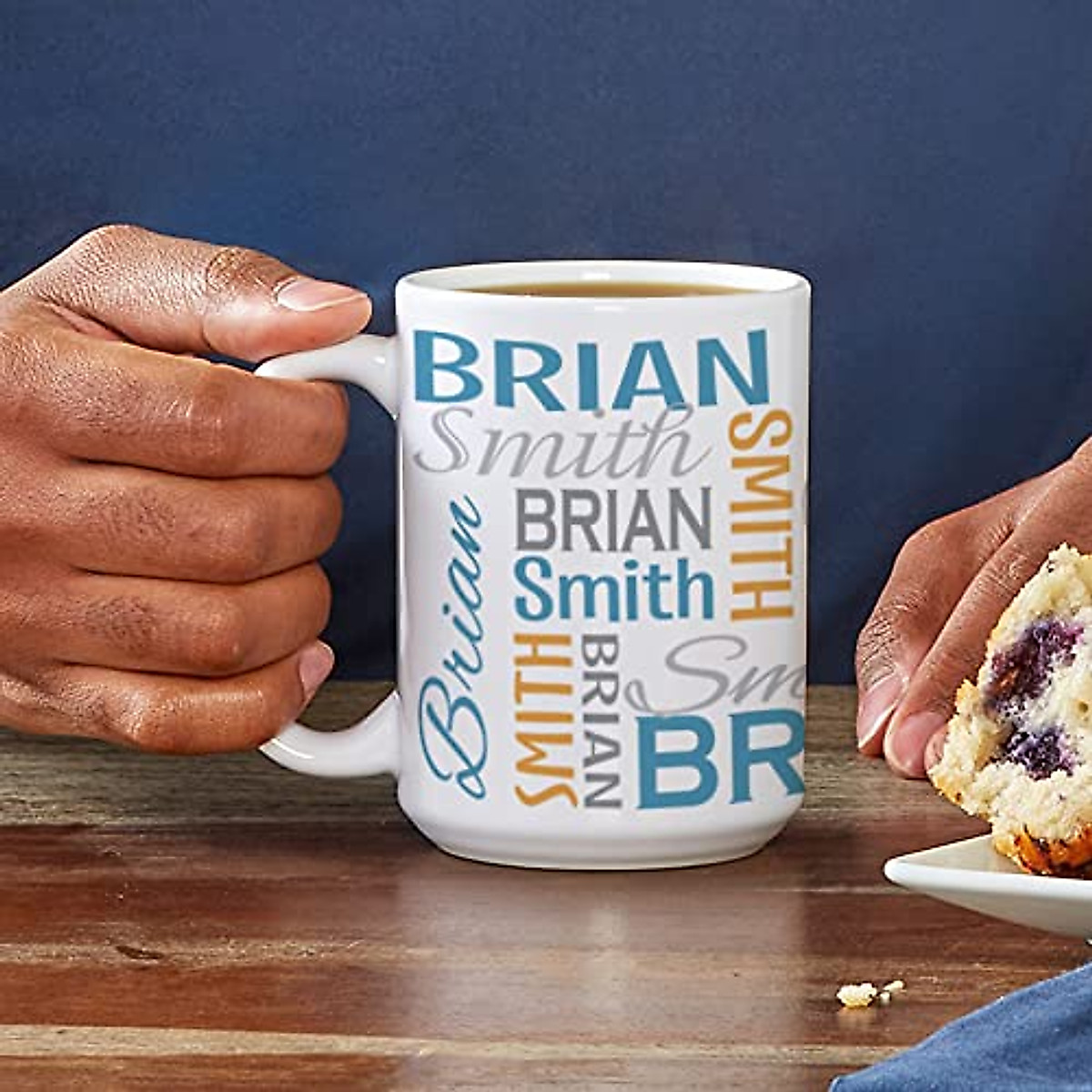 Let's Make Memories Personalized Your Name Signature Mug - Custom 15oz Coffee Mug - Pink/Teal