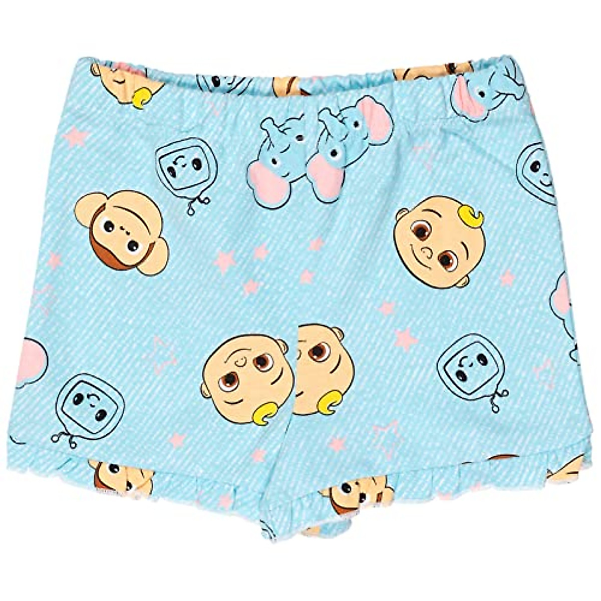 CoComelon JJ Infant Baby Girls Graphic T-Shirt French Terry Shorts Outfit Set Pink/Blue 18 Months