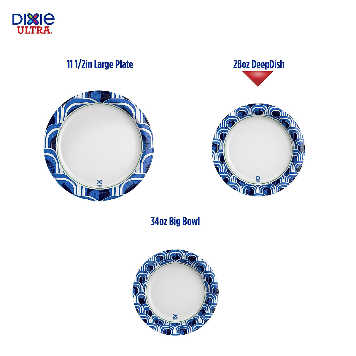 Dixie Ultra, Deep Dish Paper Plates, 28 Oz, 40 Count, Heavy Duty, Microwave-Safe, Soak-Proof, Cut Resistant, Disposable Plates For Heavy, Messy Meals