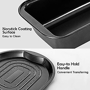 Giantex 10-Piece Nonstick Bakeware Set, Round and Square Baking Pans, Baking Sheets, Chip and Pizza Pan, Crisper Pan, Roasting Trays, 12-Cup Muffin and Loaf Pans, Cookie Sheet, Steel Baking Set