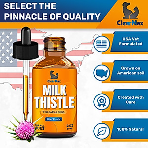 Milk Thistle for Dogs and Cats ◆ Dog Milk Thistle ◆ Milk Thistle for Cats ◆ Milk Thistle Supplement for Dogs and Cats ◆ Kidney Support for Dogs and Cats ◆ 2 Oz