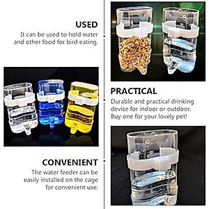 ABOOFAN 12Pcs Automatic Bird Feeder Plastic Parrot Fruit Vegetable Holder Bird Clear Seed Food Water Container Perch Cage Accessories for Wild Birds Cockatiel Parakeet Blue Yellow