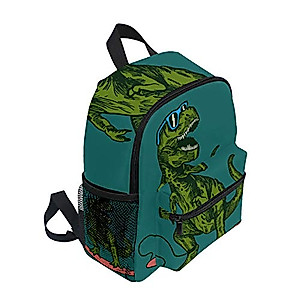 T-Rex Dinosaur Surfer Toddler Backpack Kindergarten Preschool Kids Bag for Boys Girls Age 3-7