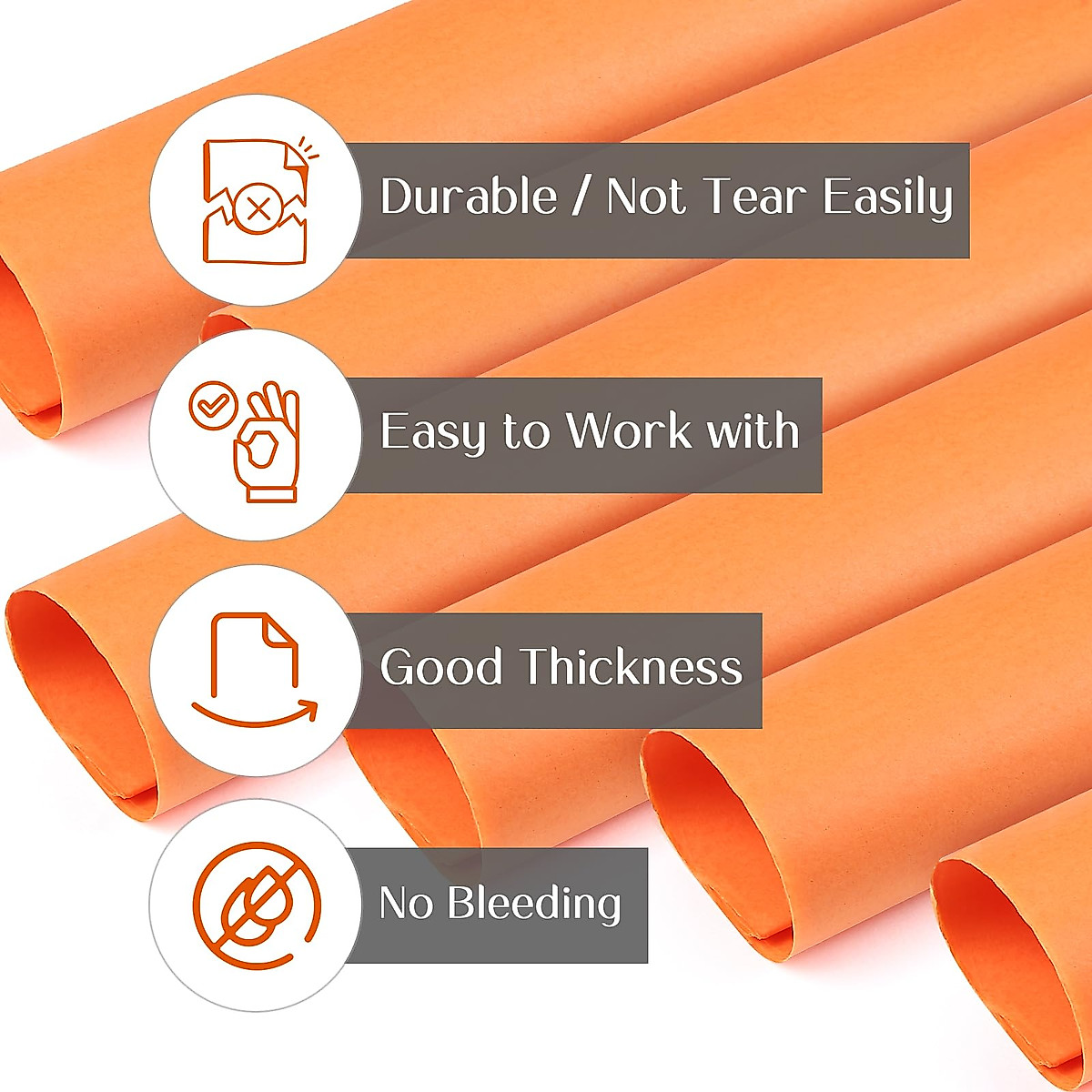 KESOTE Orange Tissue Paper for Gift Bags, 14" x 20" Wrapping Paper Bulk Tissue Paper for Crafts, Packaging, Gift Wrap, Christmas, Holidays - 60 Sheets