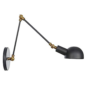 Wall Sconces , Adjustable Long Swing-Arm Wall Sconces Lighting Industrial Antique Metal Wall-Mounted Working Lamp Bedroom Living Room Reading Wall Lantern Fixture Bedside Reading Lamp ( Color : 30+30c