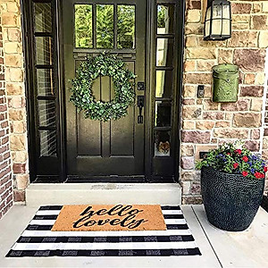CAINANEL Buffalo Plaid Rugs Cotton Black and White Check Rug 35.4'' x 59''Hand-Woven Indoor/Outdoor Area Rug for Welcome Door Mat, Front Porch,Kitchen,Bathroom,Entry Way,Living Room (3' x 5')