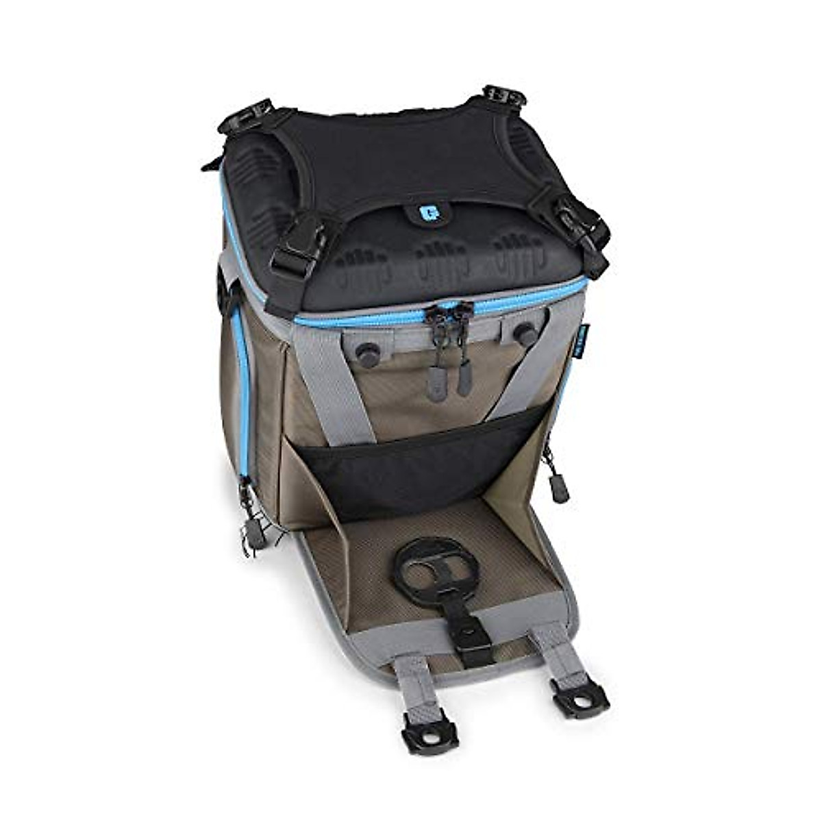 Grizzly Drifter 12+ | 12 qt Flip-top Soft Cooler Bag | Ice Chest for Beach Boat Camping Car Fishing Golf Hiking Hunting Lunch Picnic | Lightweight Portable Insulated Waterproof | Moss/Gray/Cyan