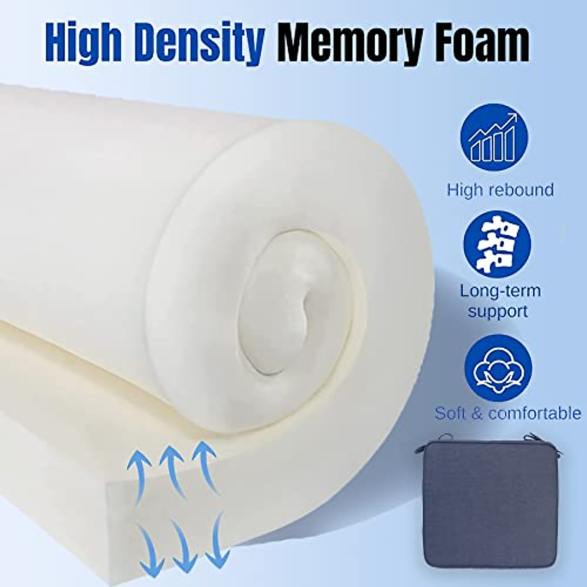 Sunshine Outdoor Indoor/Outdoor Patio Chair Cushion Outdoor Seat Cushions for Patio Furniture 20x20x2.8 inch Set of 4 Sky