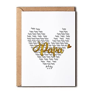 EruditeGifts Papa Birthday Card - Birthday Card For Papa - Inside Papa Heart - Happy Birthday Card - Miss You Card For Papa, 5 x 7 inches