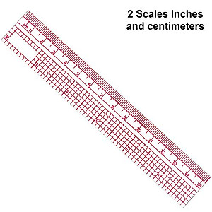 4 Pieces Beveled Transparent Ruler Clear Ruler Plastic French Metric Ruler with 2 Scales Ruler Set for Engineering Studying, 12 Inch/ 30.48 cm, 8 Inch/ 20.5 cm, 6 Inch/ 15.3 cm